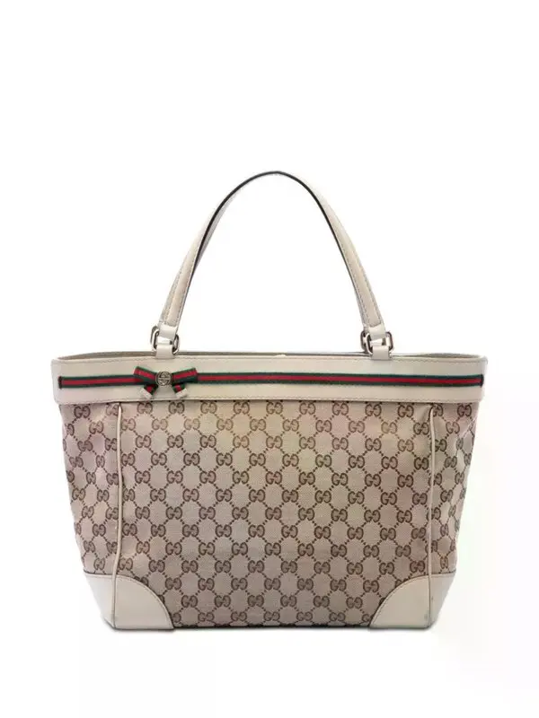 Gucci Gg Canvas Web Mayfair Tote Bag - Neutrals