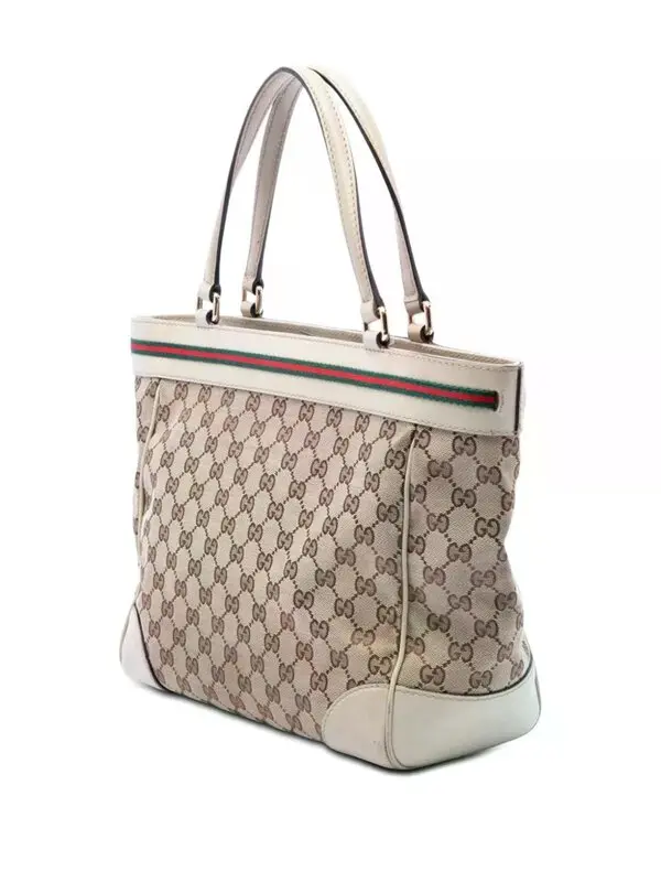 Gucci Gg Canvas Web Mayfair Tote Bag - Neutrals