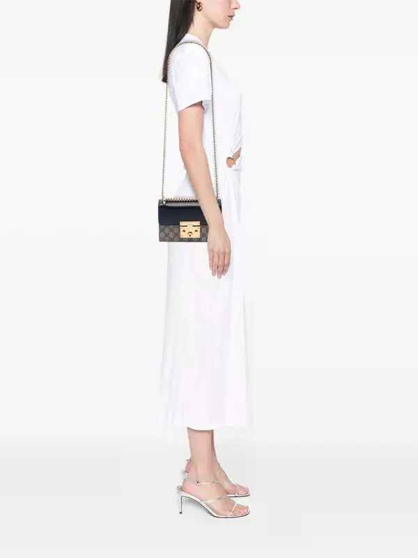 Gucci Gg Supreme Padlock Crossbody Bag - Black