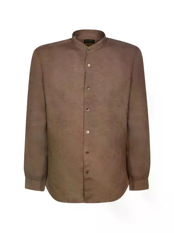 DELL'OGLIO Band-collar Long-sleeve Shirt