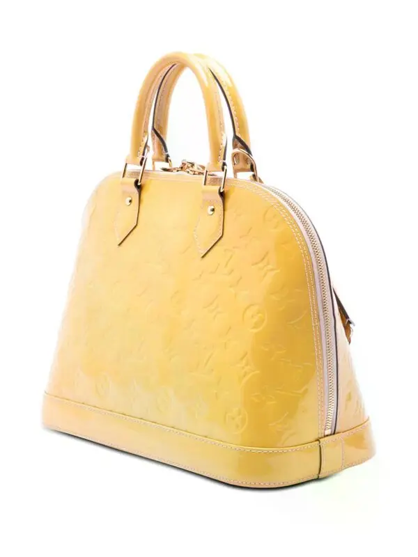 LOUIS VUITTON Monogram Vernis Alma Pm Handbag - Yellow