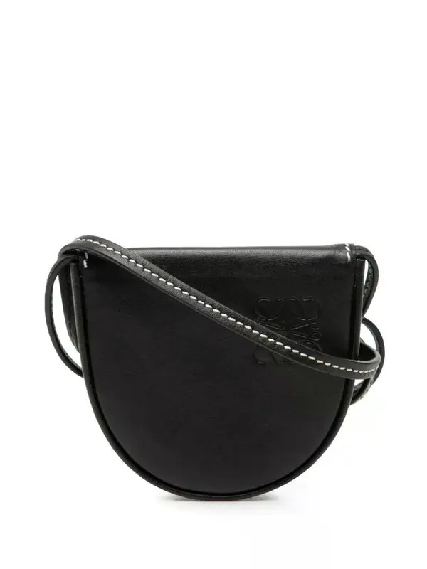 Loewe Mini Soft Calfskin Anagram Heel Pouch Crossbody Bag - Black