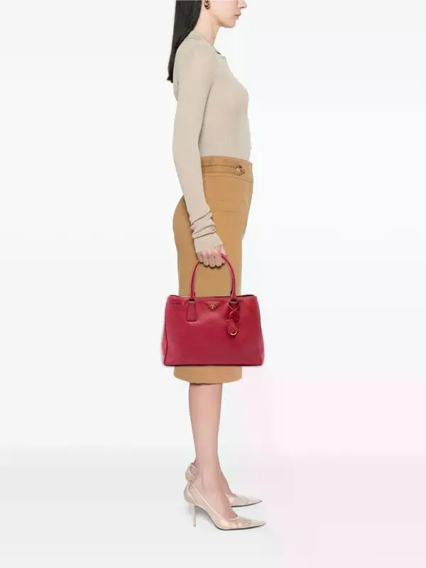 Prada Saffiano Lux Galleria Tote Satchel - Red