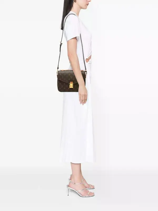 LOUIS VUITTON Monogram Pochette Metis Satchel - Brown