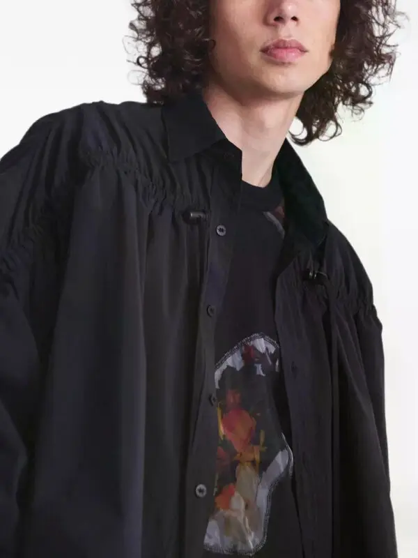 YOSHIOKUBO Ruched Drawstring Shirt Jacket