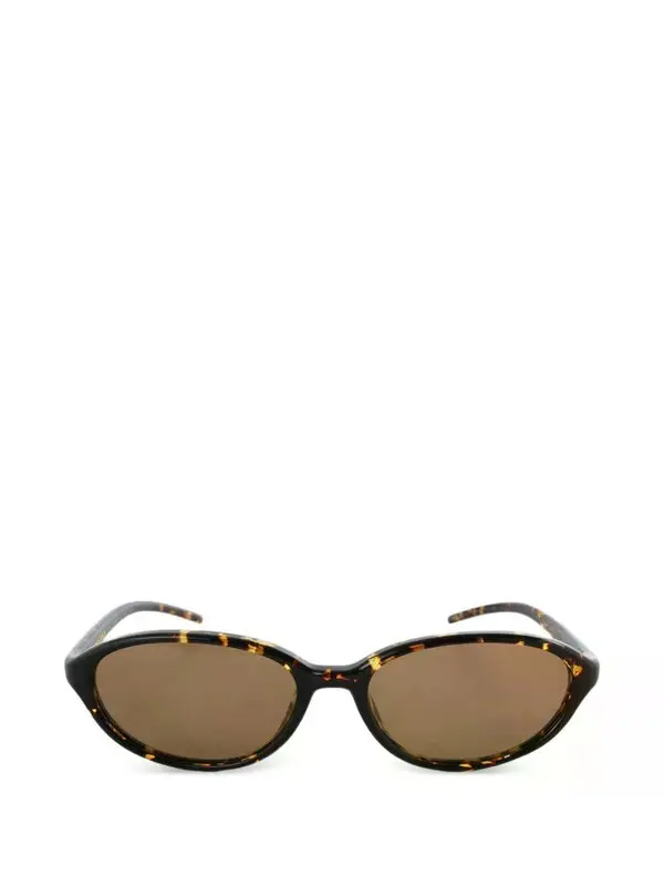 Chimi Ellipse Tortoiseshell-effect Oval-frame Sunglasses - Brown