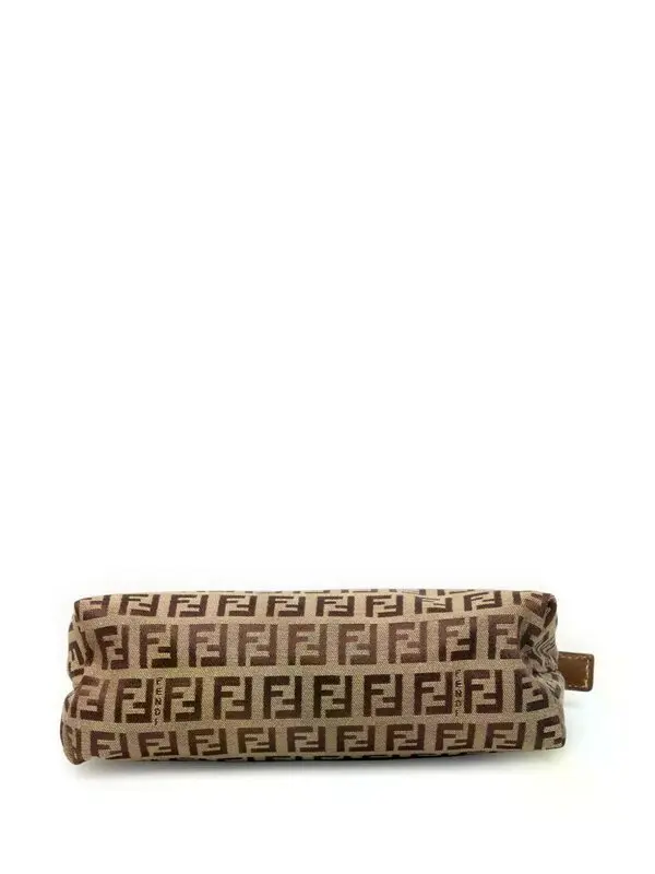 Fendi Zucchino Canvas Pouch - Brown