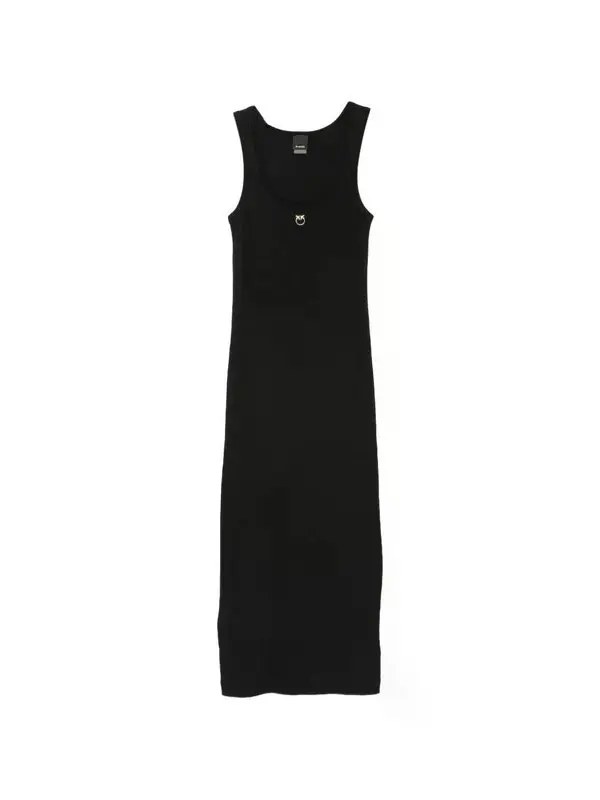 Pinko Ribbed Midi Dress With Scoop Neck