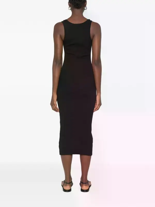 Pinko Ribbed Midi Dress With Scoop Neck