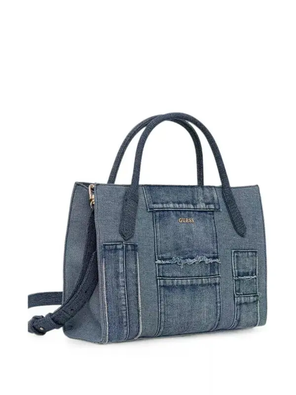 Guess Panelled Frayed Tote Bag