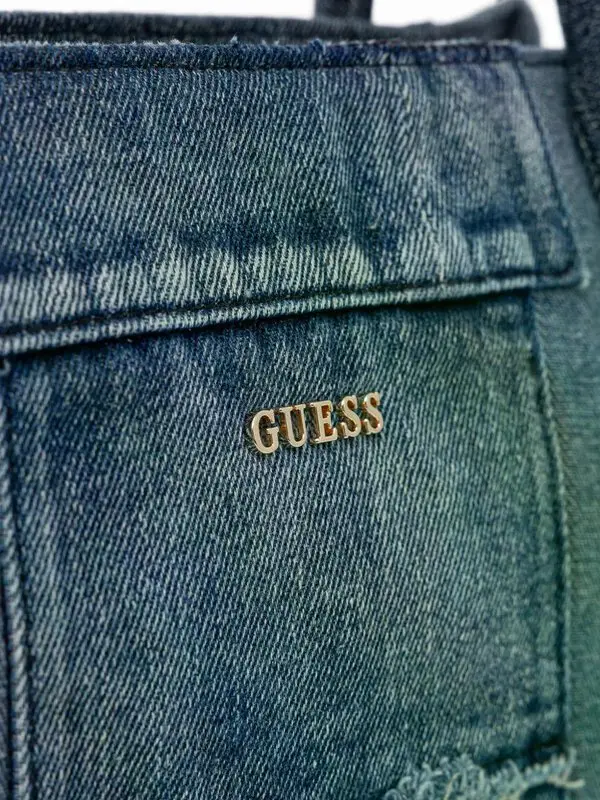 Guess Panelled Frayed Tote Bag