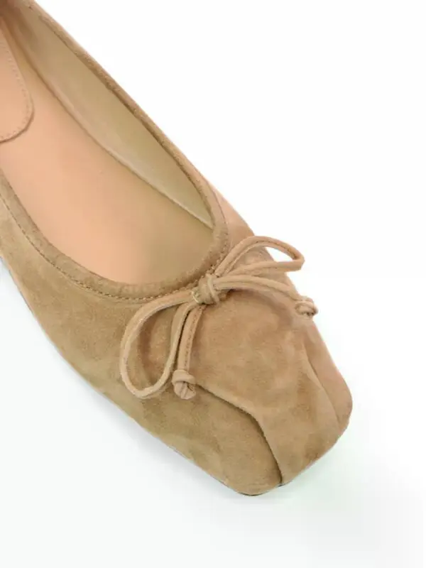 NOTABENE Bow-detail Square-toe Ballet Flats