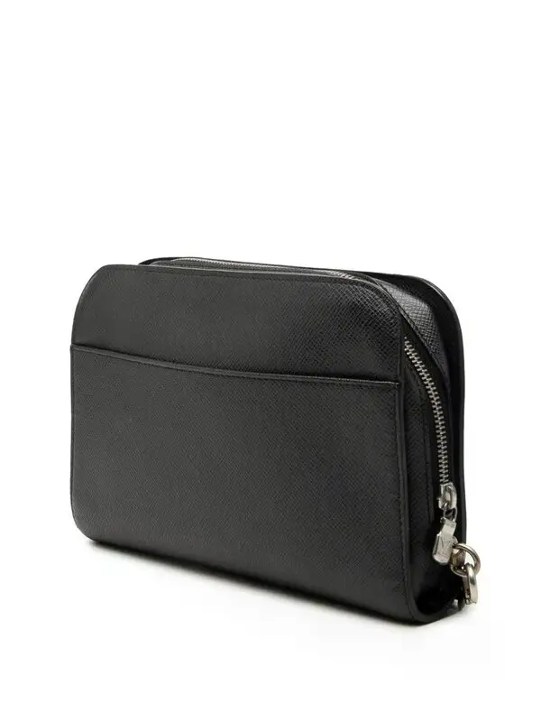 LOUIS VUITTON Taiga Leather Pochette Baikal Clutch Bag - Black
