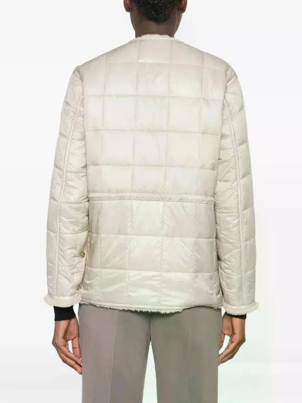 Moncler Quilted Jacket With Shearling Trim And Drawstring Waist