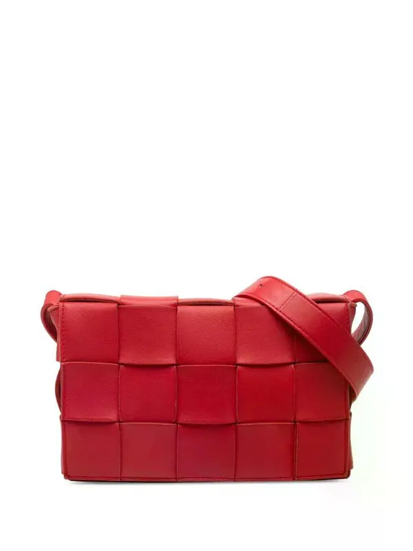 Bottega Veneta 2012-2026 Nappa Intrecciato Cassette Crossbody Bag - Red