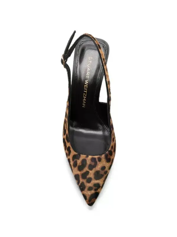 STUART WEITZMAN Vinnie Leopard Print Wedge Pumps - Brown
