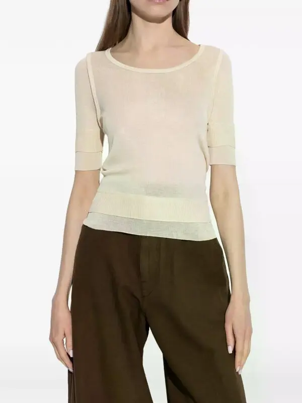 LEMAIRE Ribbed Knit Short-sleeve Top