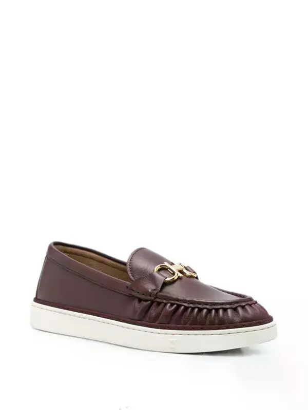 FERRAGAMO Gancini Ruched Loafers