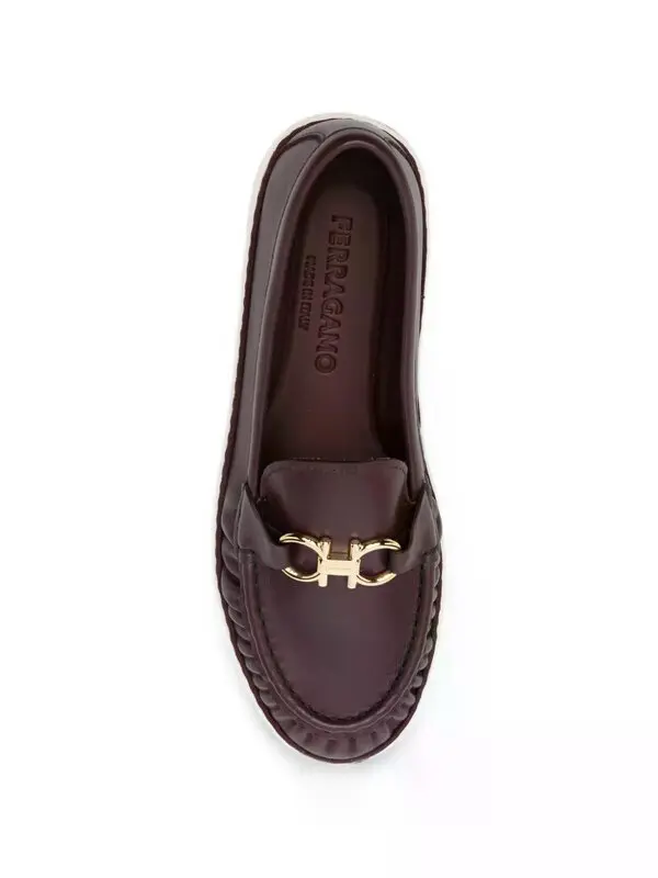 FERRAGAMO Gancini Ruched Loafers