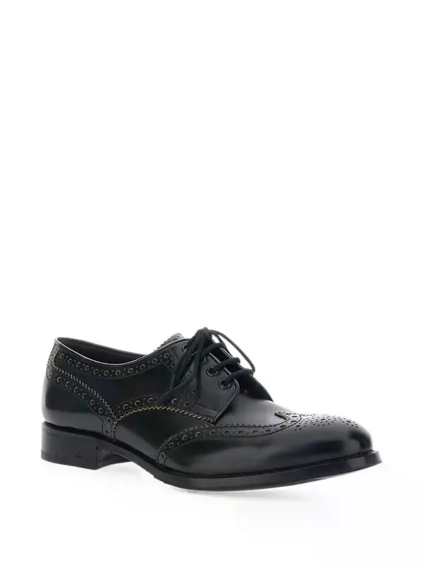 LIDFORT Leather Lace-up Derby Shoes With Brogue Detailing