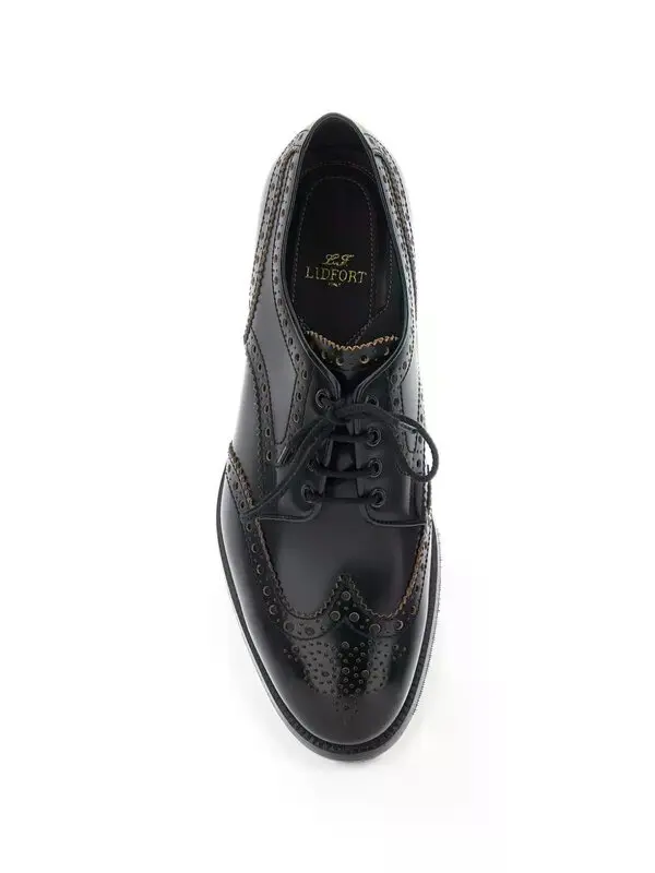 LIDFORT Leather Lace-up Derby Shoes With Brogue Detailing