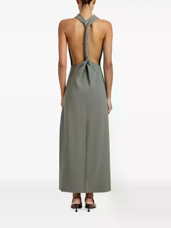 Proenza Schouler Selena Matte Double Crepe Column Dress - Green