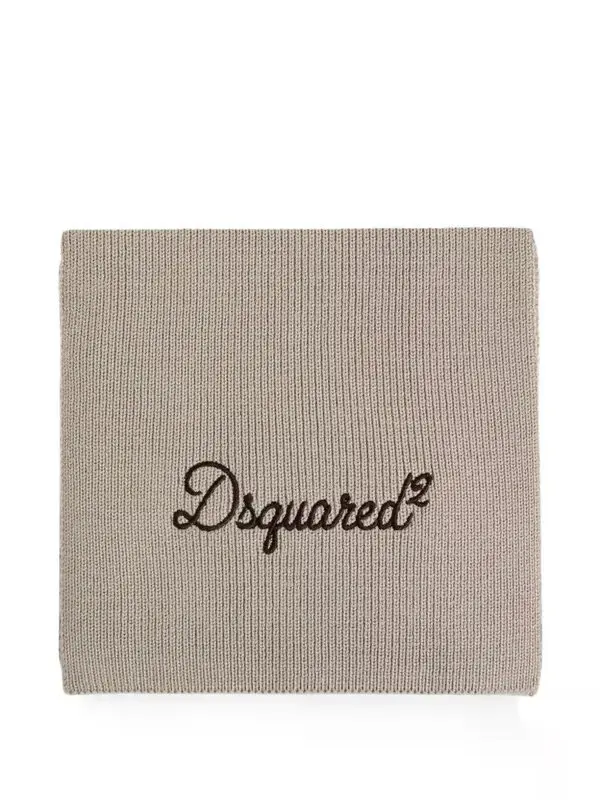 Dsquared2 Logo-embroidered Ribbed Scarf