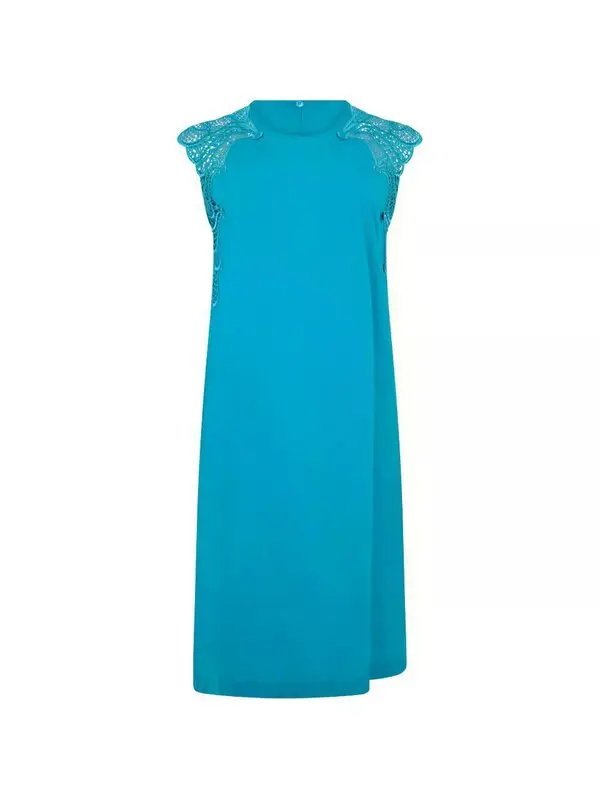 Alberta Ferretti Sleeveless Lace Detail Midi Dress