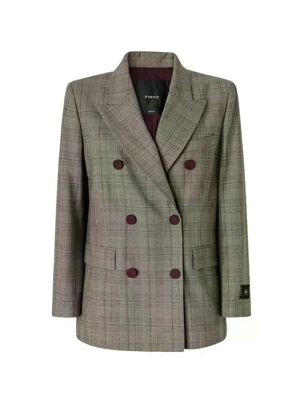 Pinko Check Double-breasted Blazer