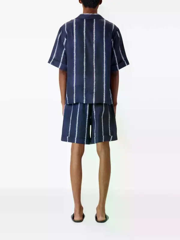 Commas Shibori-stripe Linen Shirt