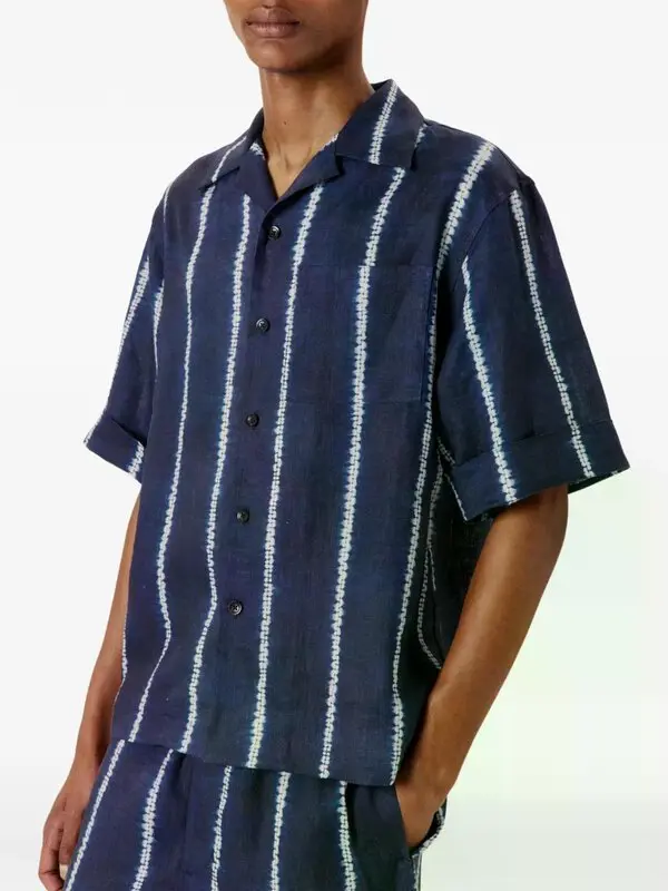 Commas Shibori-stripe Linen Shirt