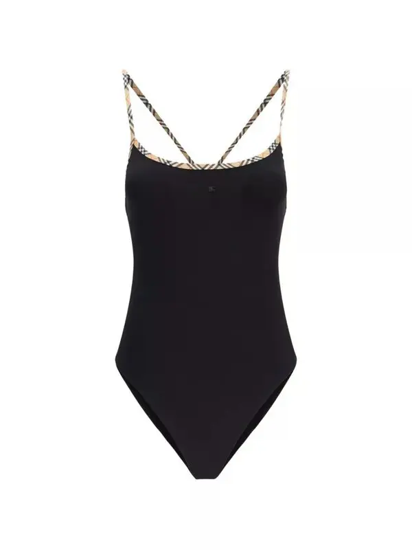 Burberry Check Trim One-piece Swimsuit - Black
