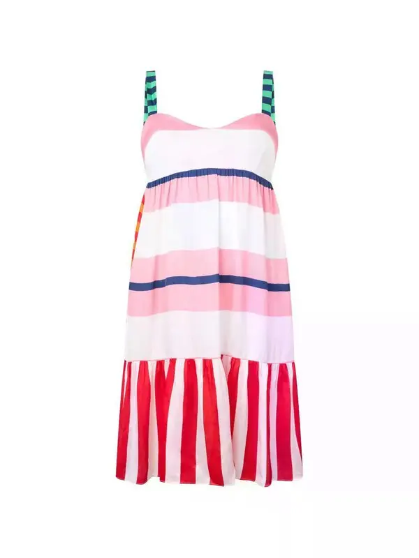 Moschino Striped Ruffled Midi Dress