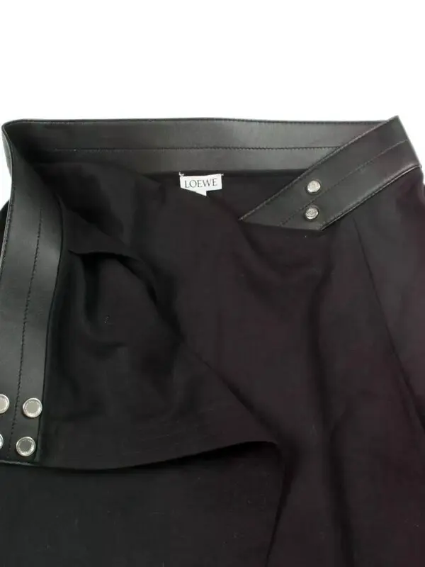 Loewe Leather-trim Wrap Mini Skirt