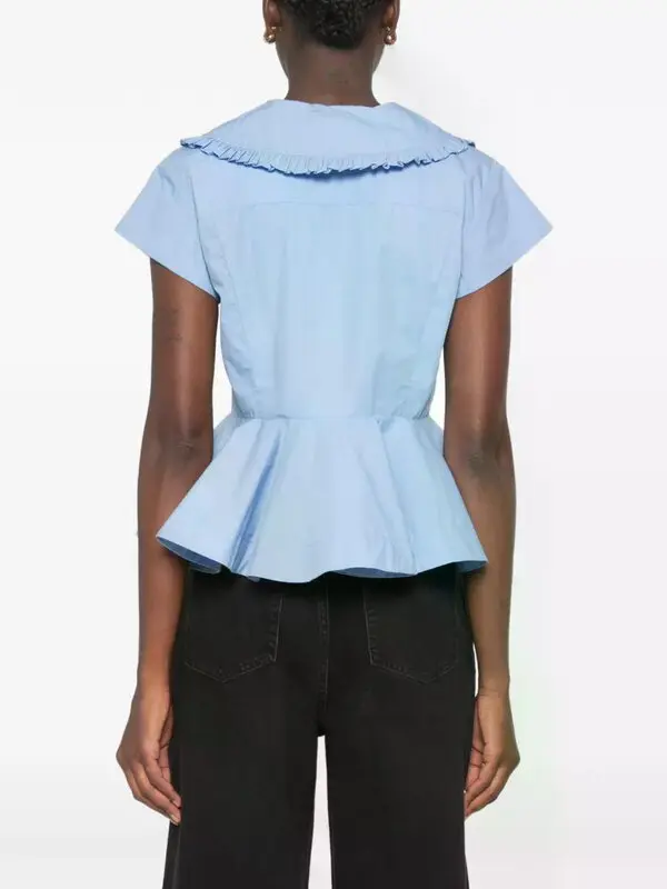GANNI Ruffled Peplum Blouse