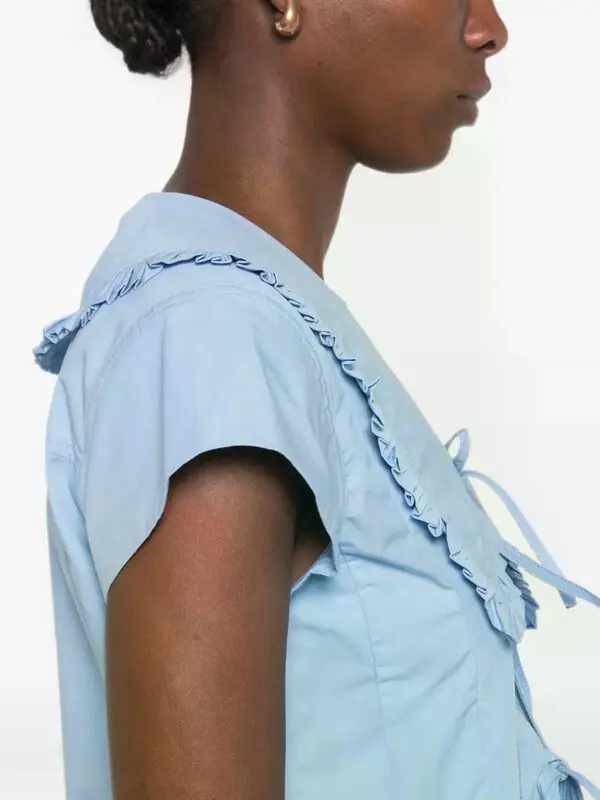 GANNI Ruffled Peplum Blouse