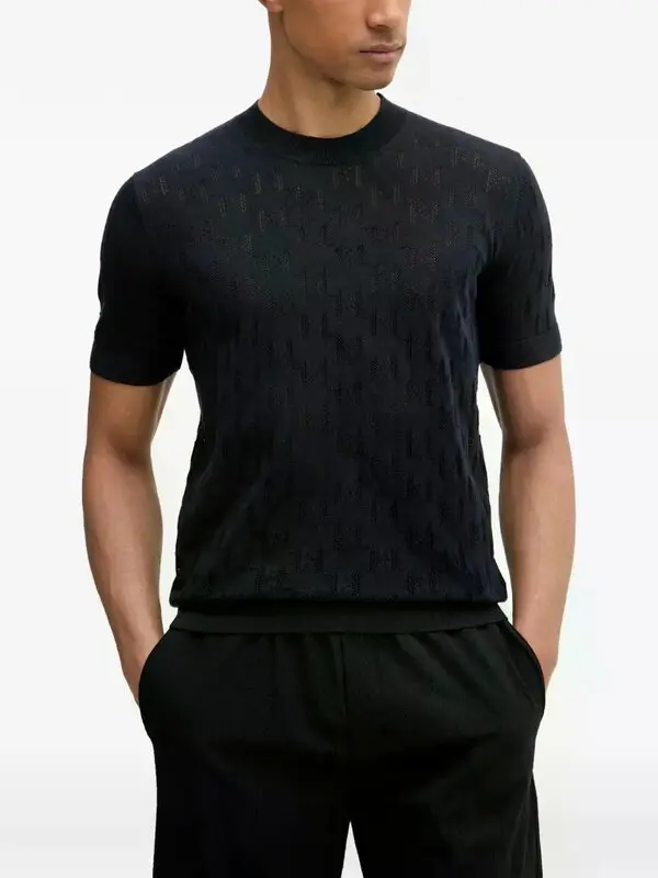 Karl Lagerfeld Logo-perforated Cotton T-shirt
