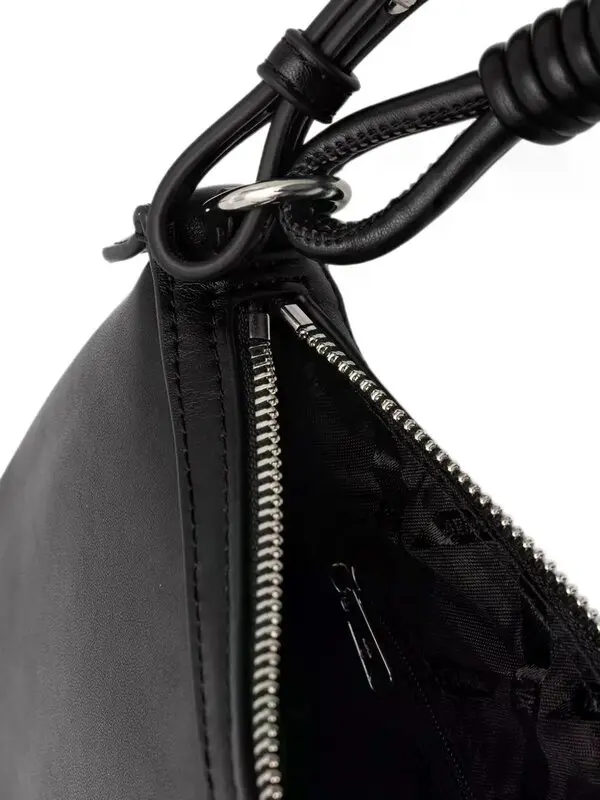 Armani Exchange Braided Handle Logo Charm Shoulder Bag