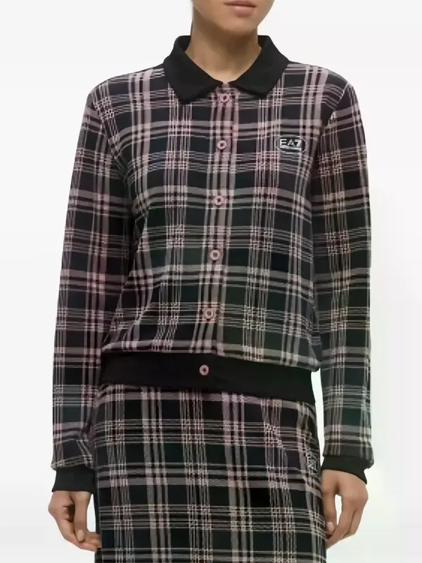 EA7 Checked Button-up Jacket