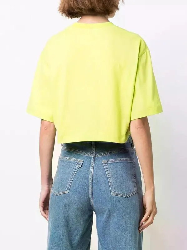 MSGM Cropped Logo T-shirt