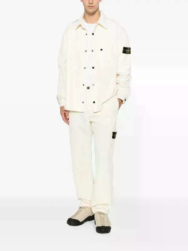 Stone Island Corduroy Trousers With Compass Motif
