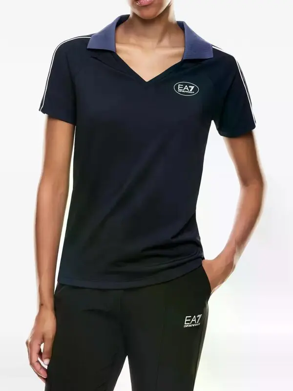 EA7 Logo Print V-neck T-shirt