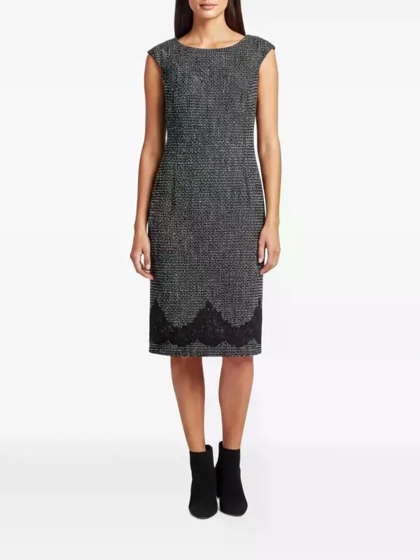 Off-White Lace Trim Sleeveless Dress