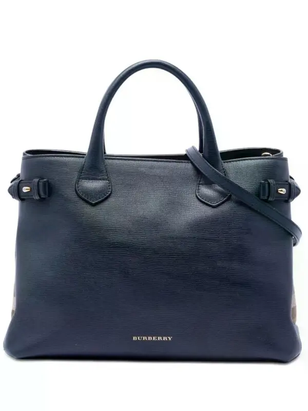 Burberry Leather And House Check Banner Satchel