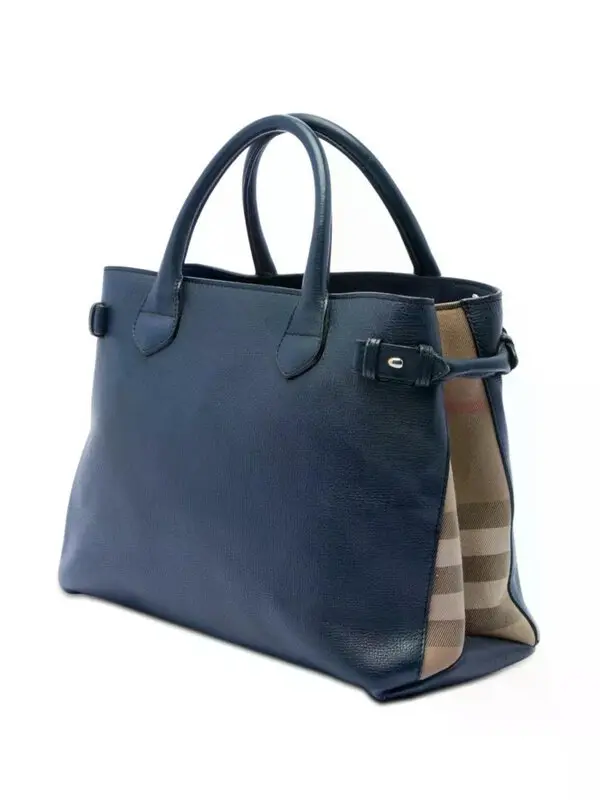 Burberry Leather And House Check Banner Satchel
