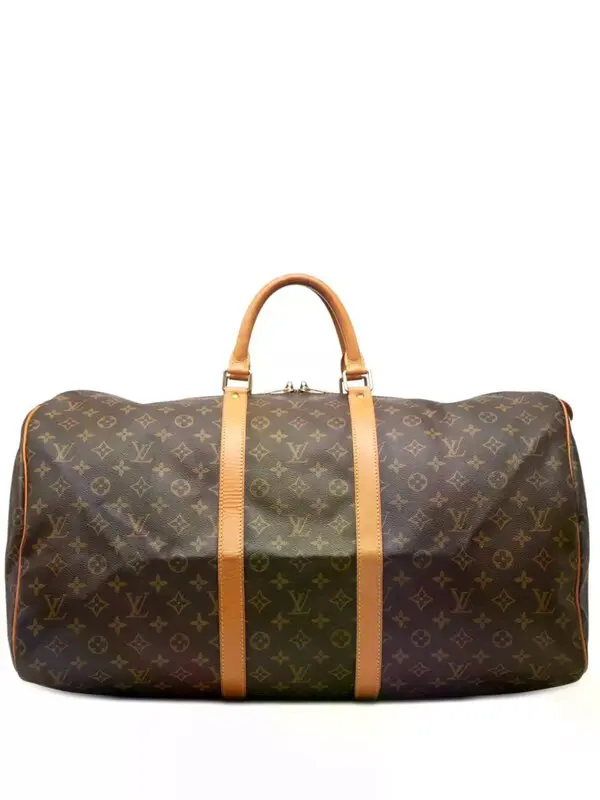 LOUIS VUITTON Monogram Keepall 55 Travel Bag - Brown