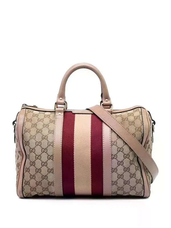 Gucci Gg Canvas Web Joy Boston Bag Satchel - Neutrals
