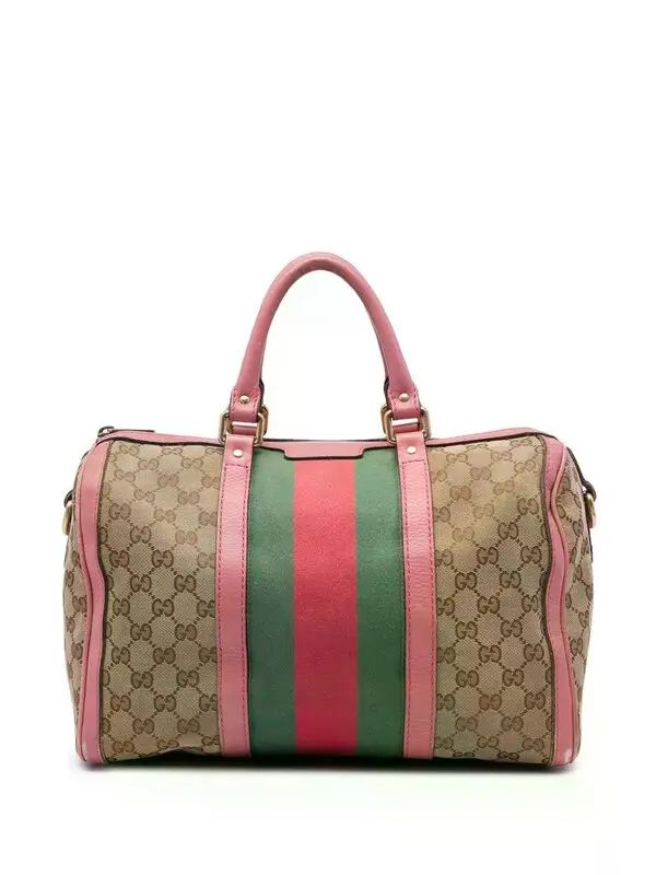 Gucci Gg Canvas Web Joy Boston Bag Satchel - Neutrals