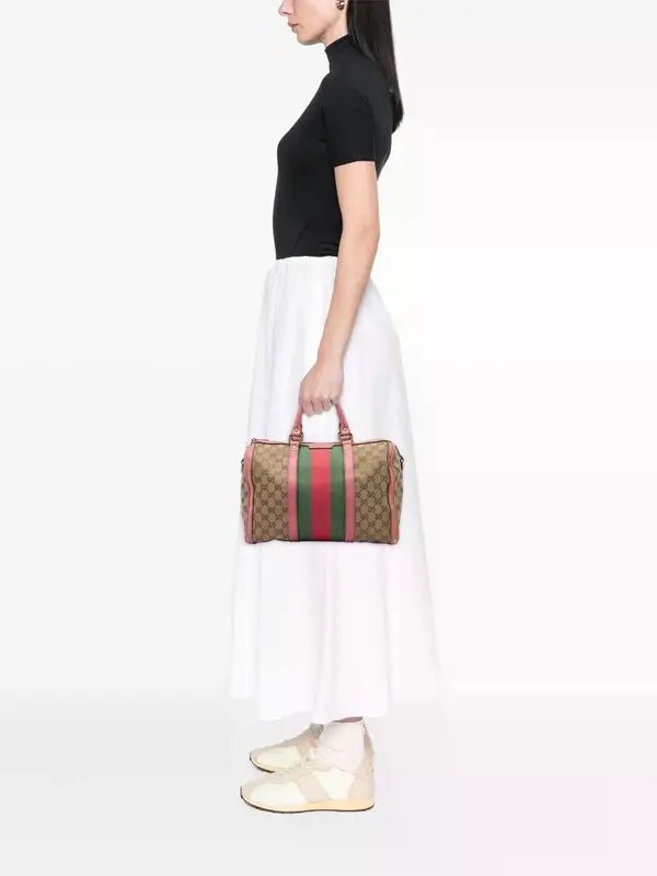 Gucci Gg Canvas Web Joy Boston Bag Satchel - Neutrals