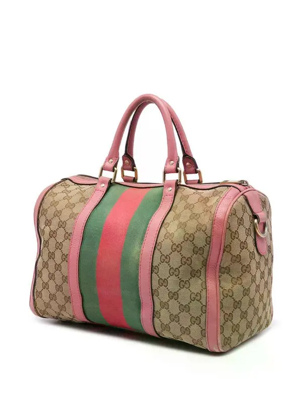 Gucci Gg Canvas Web Joy Boston Bag Satchel - Neutrals